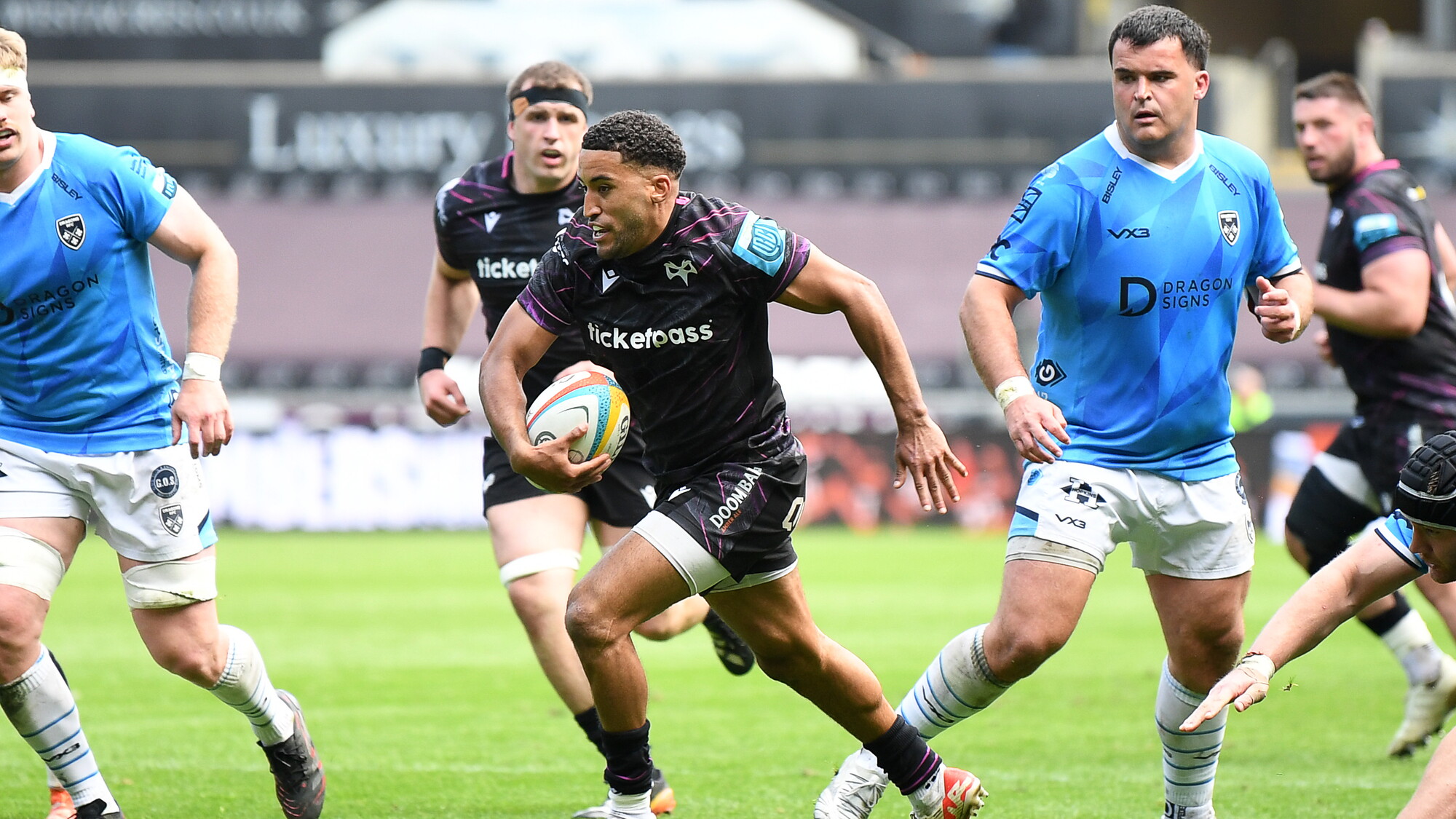 Ospreys sign off at home with a bonus point win over rivals Dragons ...